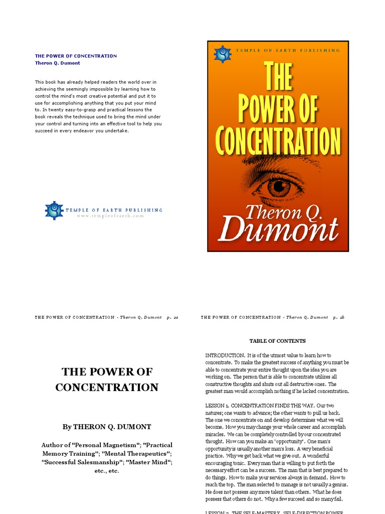 The Power of Concentration | PDF