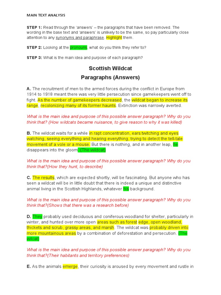 Unit 8 Class 3.1b CAE Reading Gapped Text Answer Analysis 1 | PDF