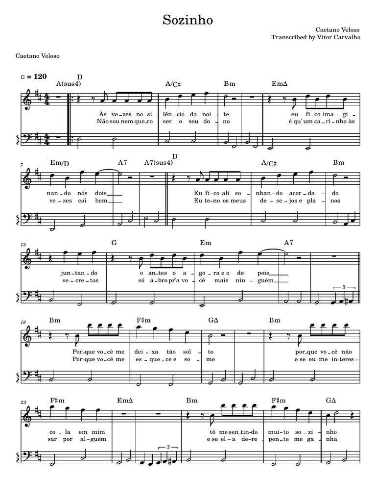Cifras e Letra de "Sozinho" | PDF