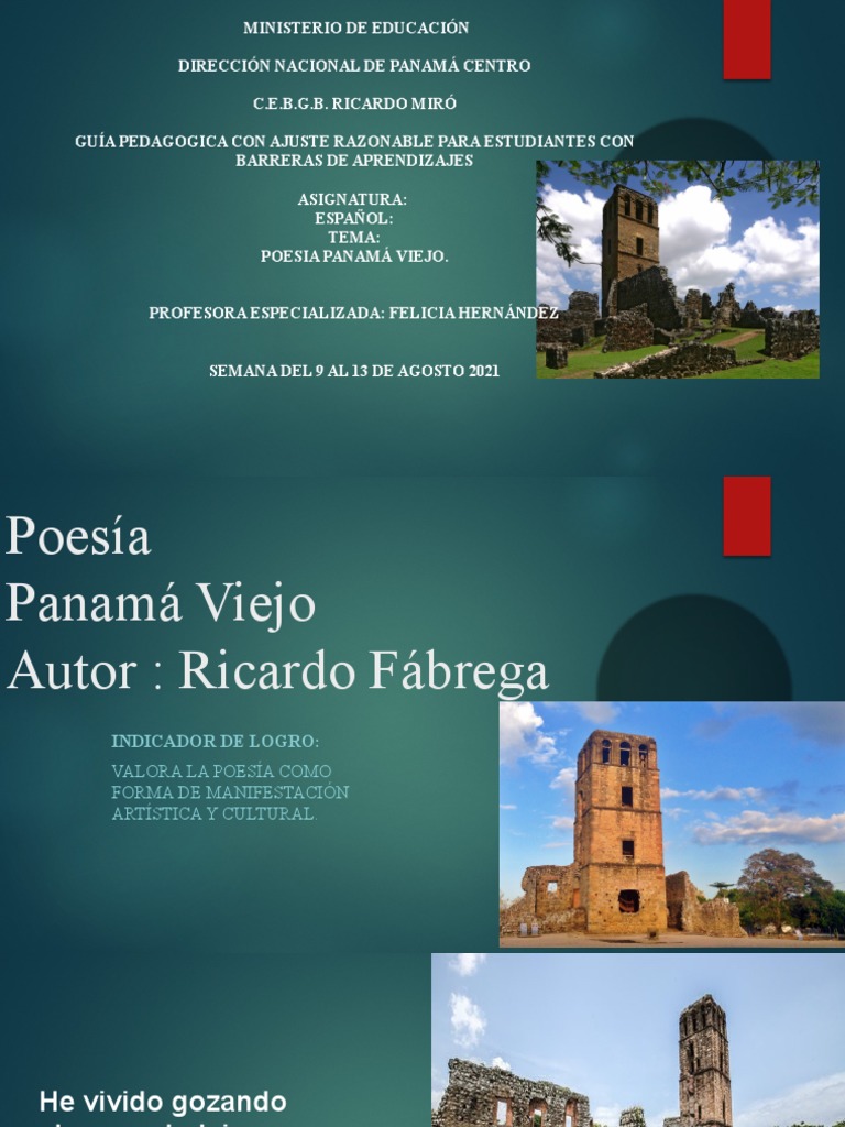 Guia de Español Poesia Panama La Vieja | PDF