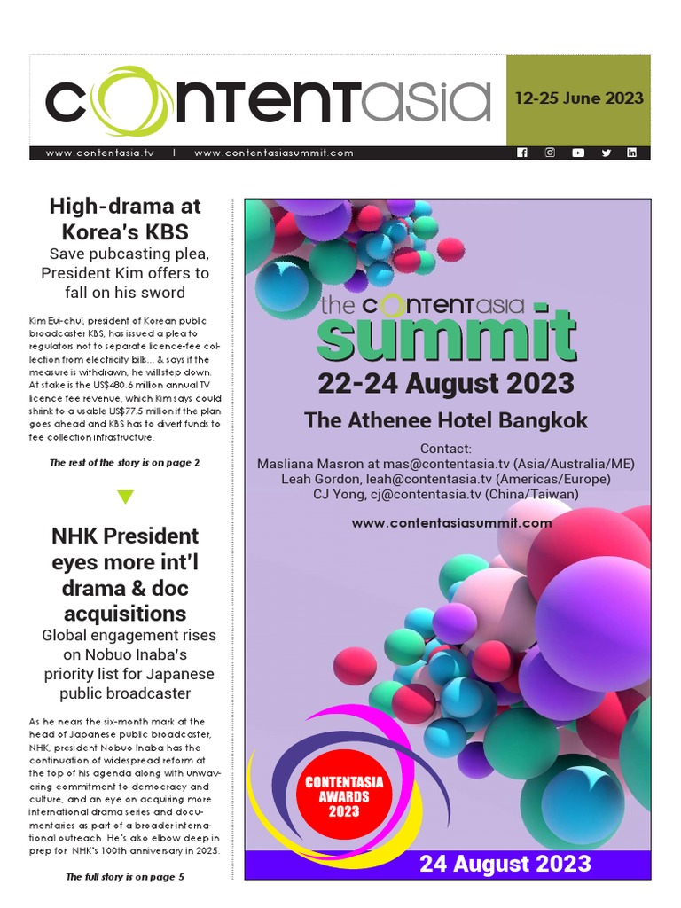 ContentAsia Enewsletter 12-25 June 2023 | PDF | Television | Service Industries