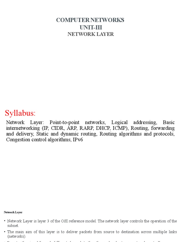 Computer Networks UNIT-III | Download Free PDF | Ip Address | Computer Network