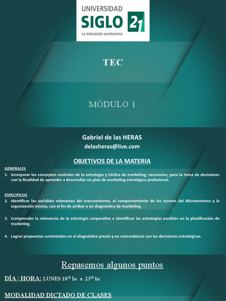 TEC - Módulo 1 - Presentación | PDF | Marketing | Cliente