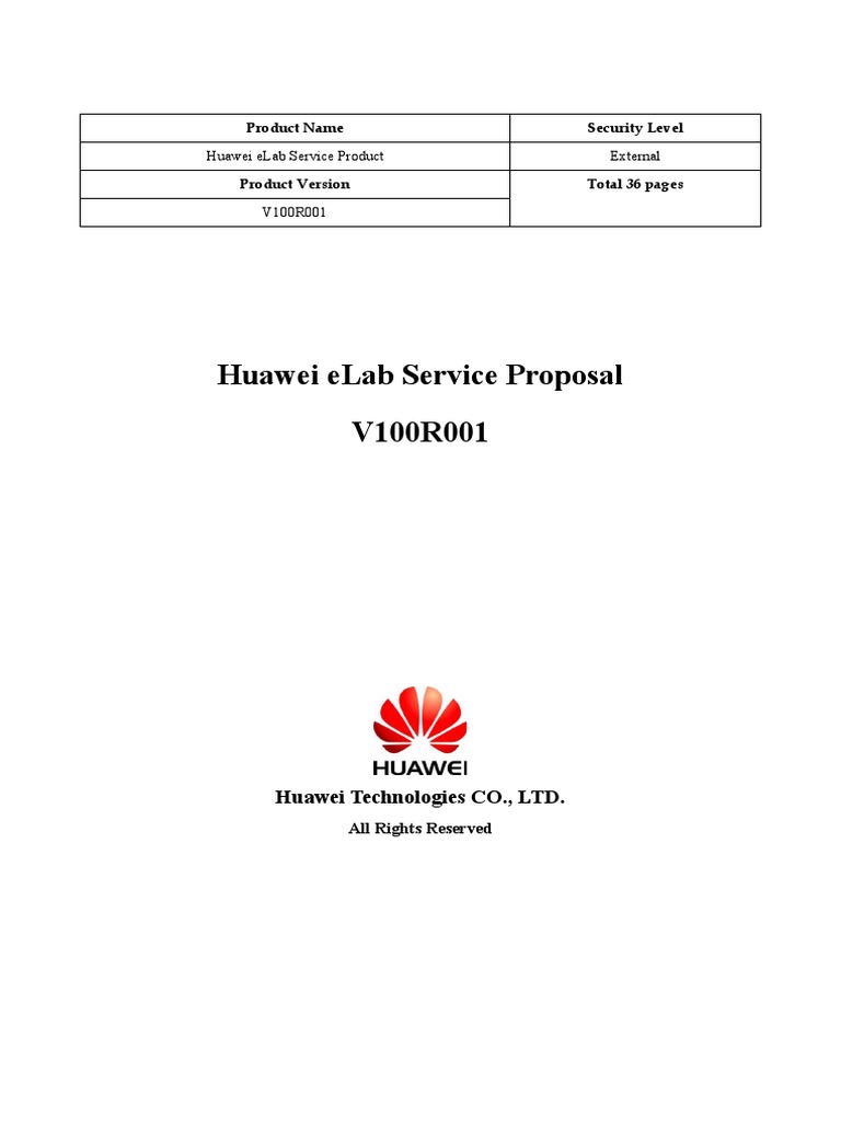 01 Huawei Elab Service Proposal | PDF | Computer Network | Telecommunications
