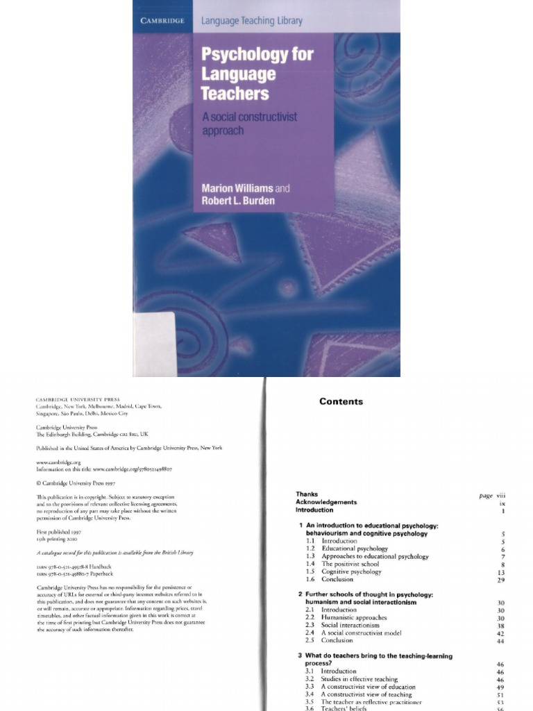 Williams Burden Psychology For Language Teachers | PDF