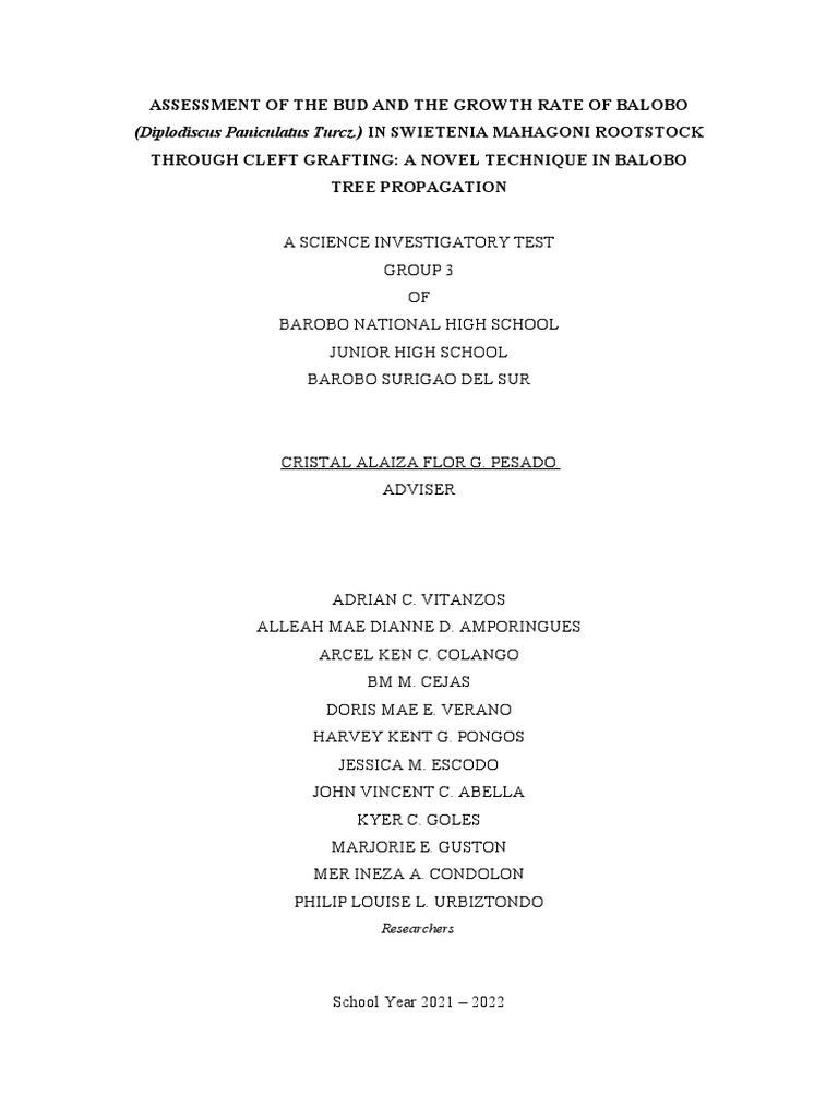 G3 Research Paper Final | PDF | Grafting | Trees