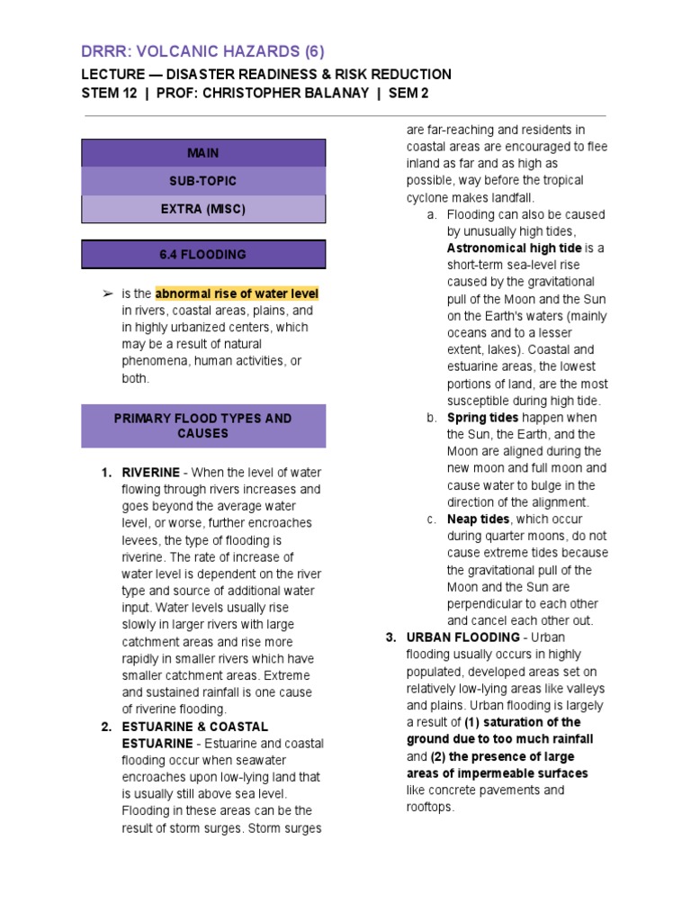 Notes DRRR 6.4 | PDF | Flood | Dam