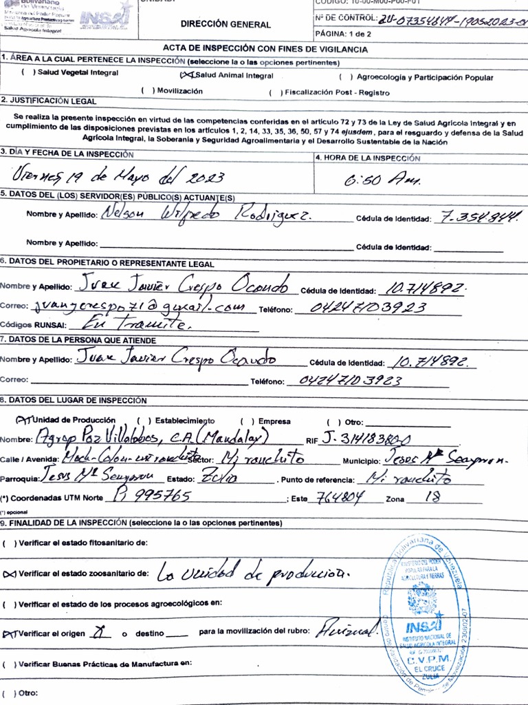 Inspeccin Insai Mandalay | PDF