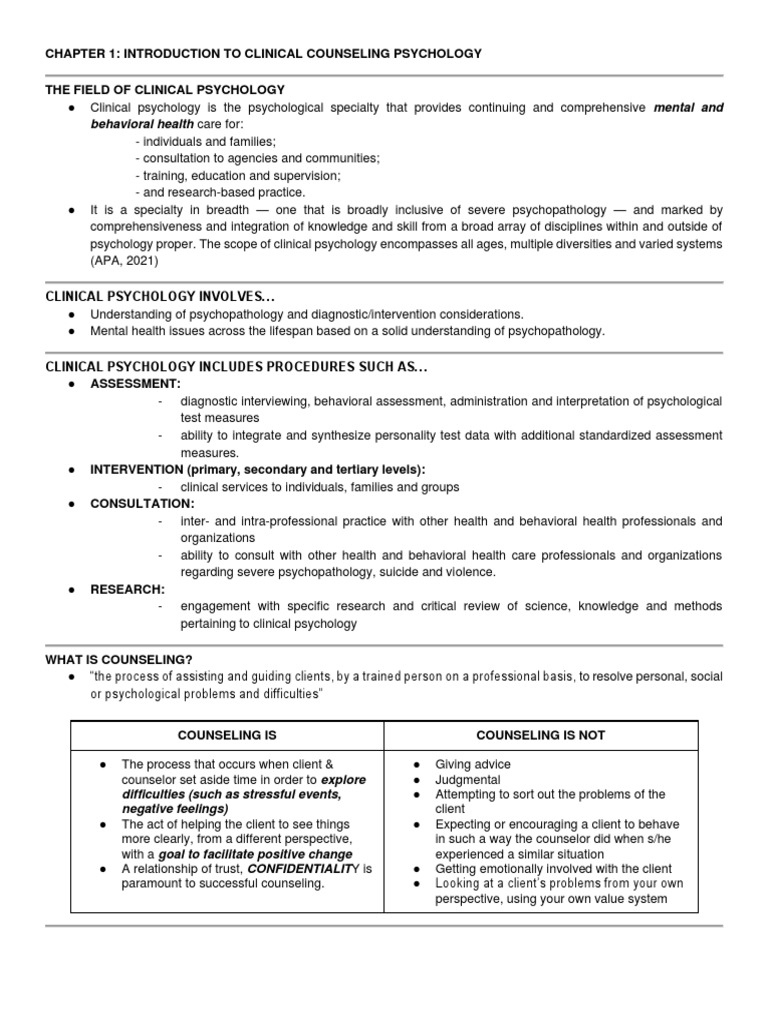 Counseling | PDF | Psychotherapy | Psychological Evaluation