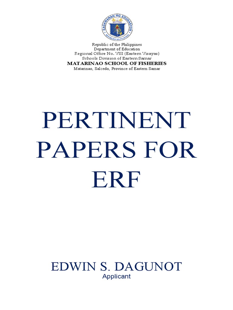ERF Application: Edwin S. Dagunot | PDF