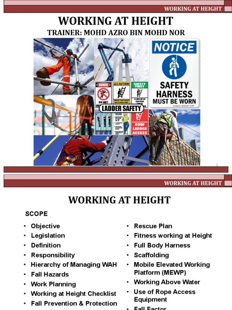 Working at Height Safety Guidelines | PDF | Ladder | Occupational ...