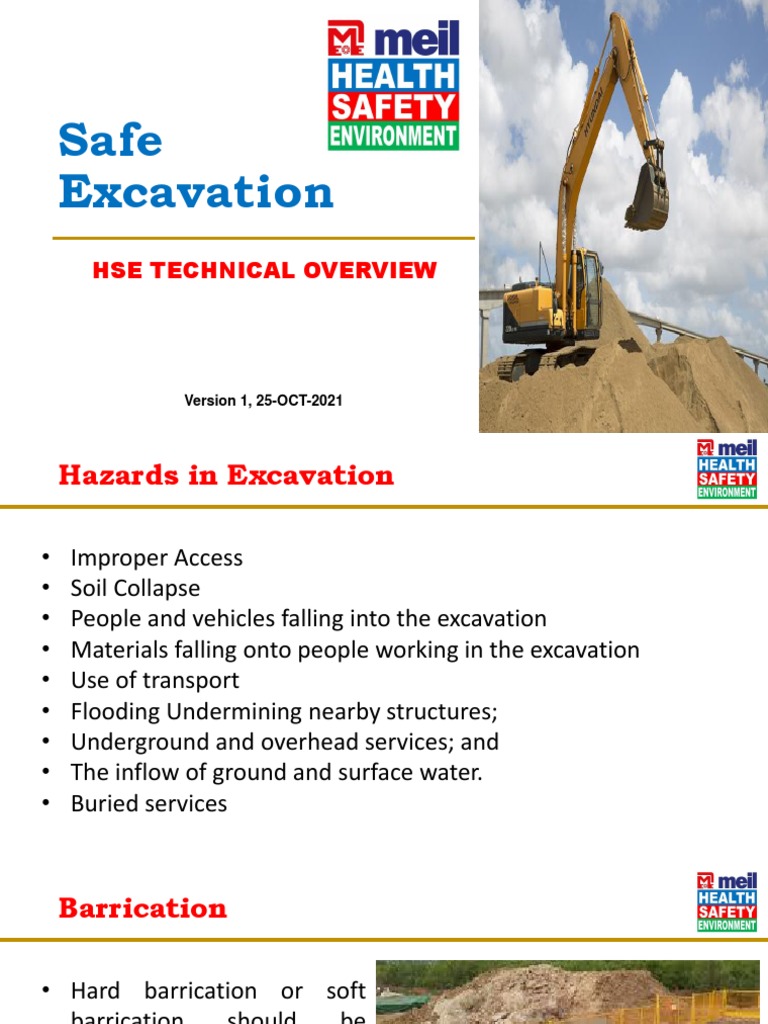 HSE 9526 TECSM05 Safe Excavation | PDF | Trench | Civil Engineering