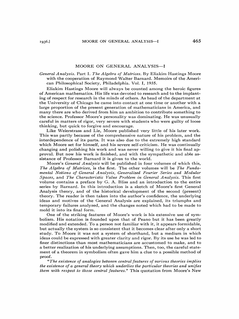 General Analysis | PDF | Matrix (Mathematics) | Determinant