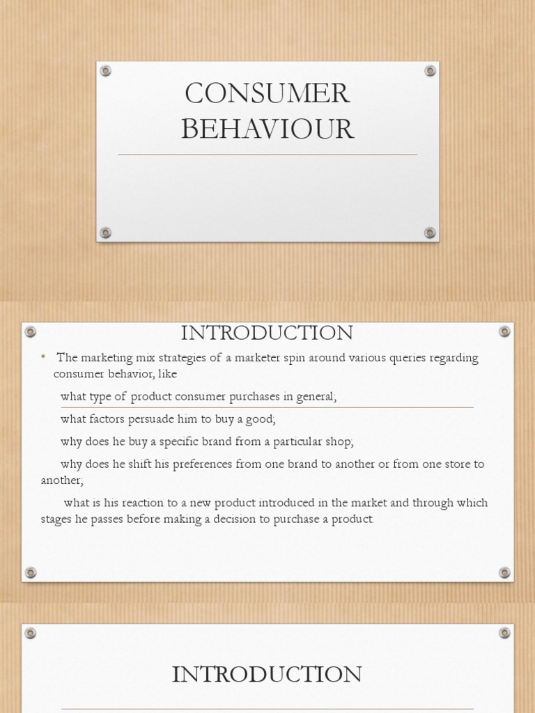 Chapter 2 Consumer Behaviour | PDF | Consumer Behaviour | Behavior