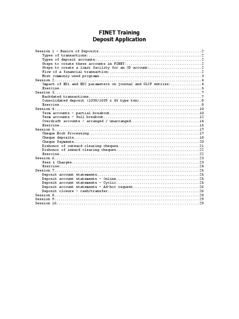 Deposits Training Document | PDF | Transaction Account | Cheque