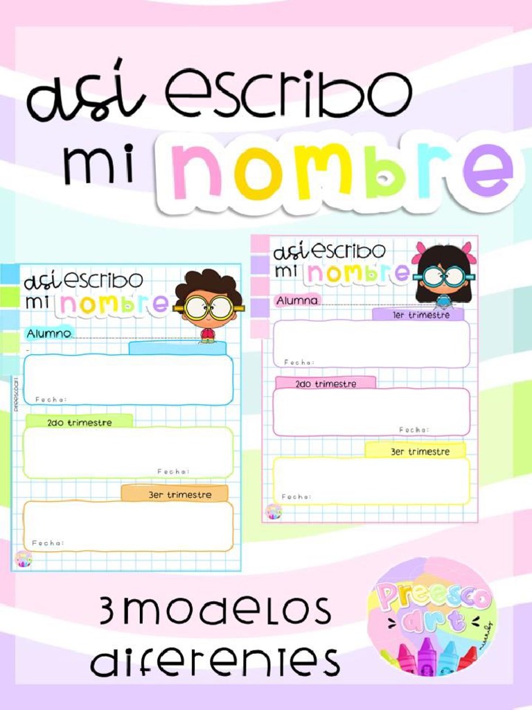 Material Gratuito Asi Escribo Mi Nombre 2022 Preescoart | PDF