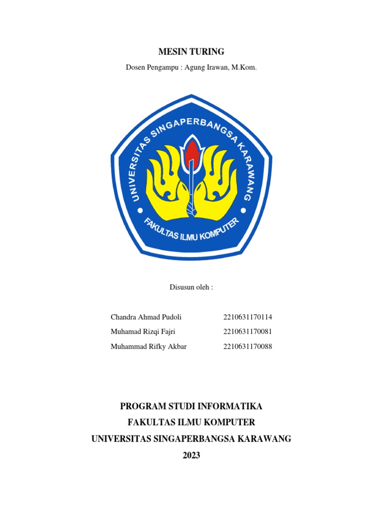 Konsep dan Fungsi Mesin Turing | PDF | Metode & Bahan Ajar