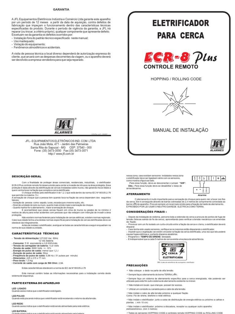 MANUAL ECR 8plus Rev07 | PDF | Eletromagnetismo | Engenharia Elétrica