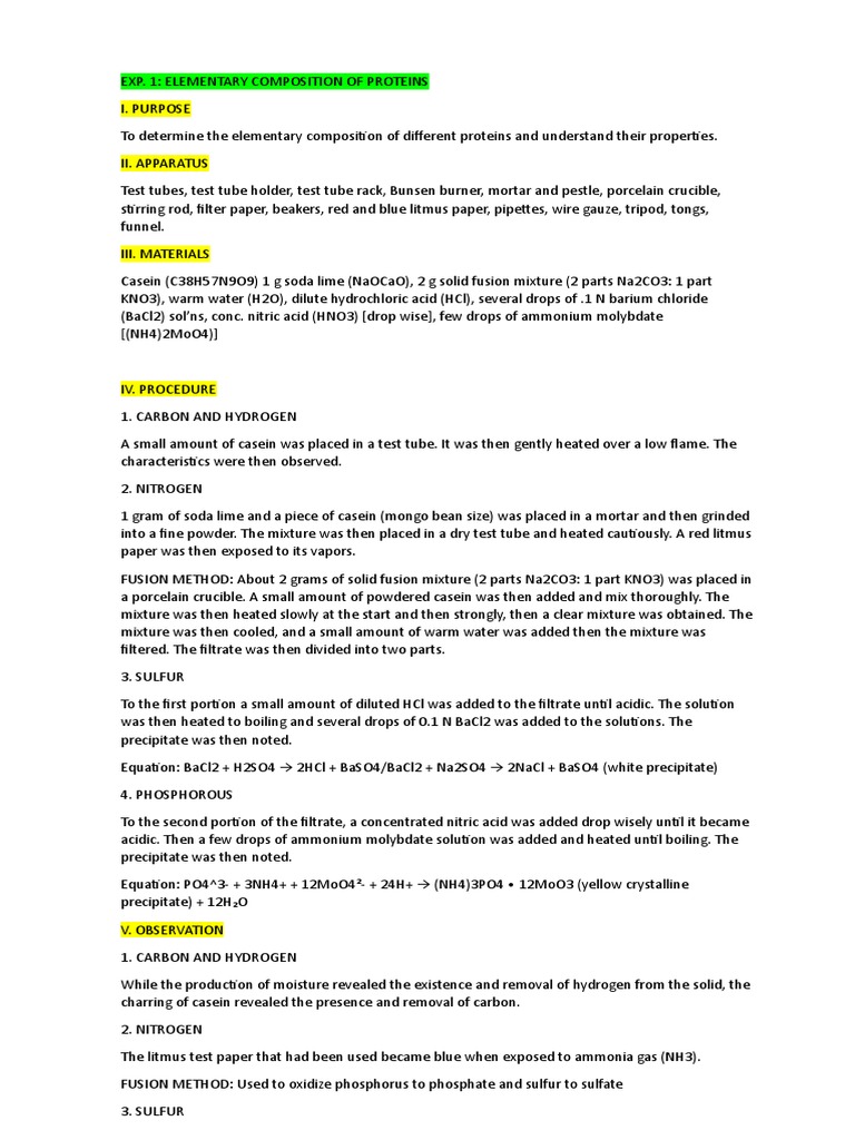 Expt 1 To 4 Lab Report | PDF | Acid | Sulfur Expt 1 To 4 Lab Report | PDF | Acid | Sulfur