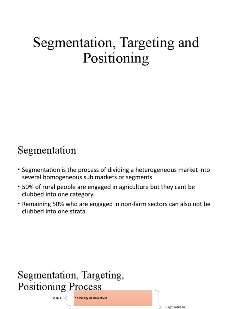 Segmentation, Targeting and Positioning | PDF | Market Segmentation | Brand