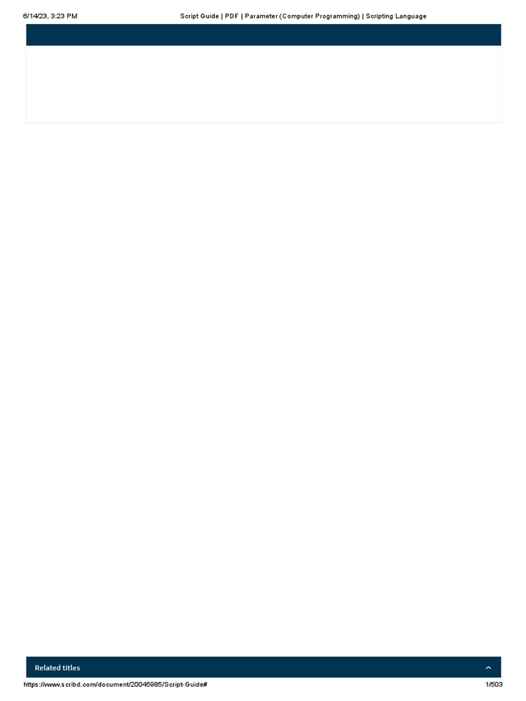 Related Titles: Search Document | PDF | Parameter (Computer Programming) | Scripting Language