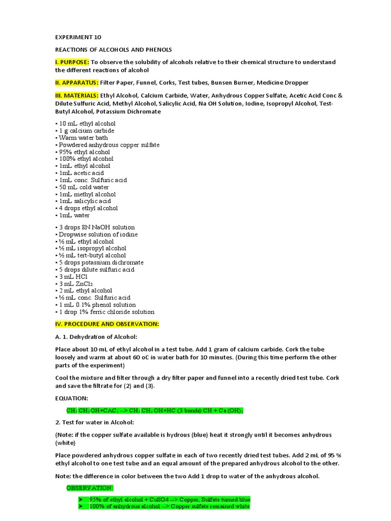 Lab Report Expt 10 | PDF | Ester | Aldehyde