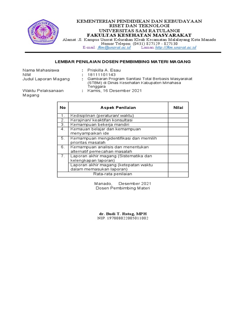 Lembar Penilaian DPM | PDF