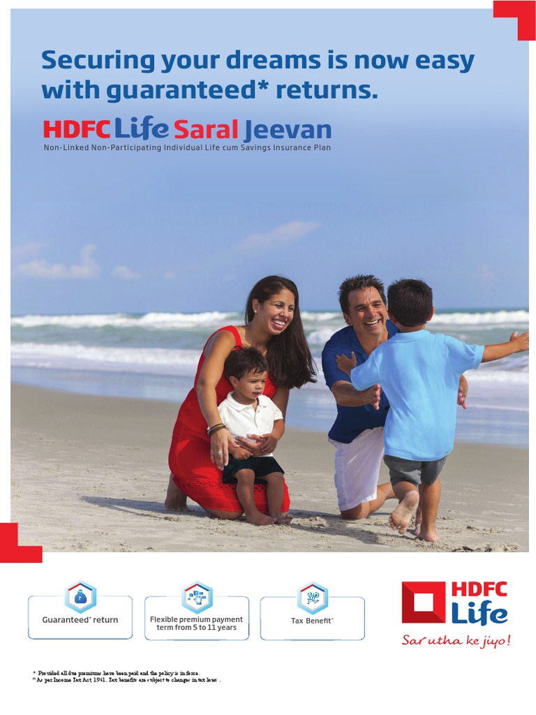HDFC Life Saral Jeevan Plan Overview | PDF | Insurance | Life Insurance