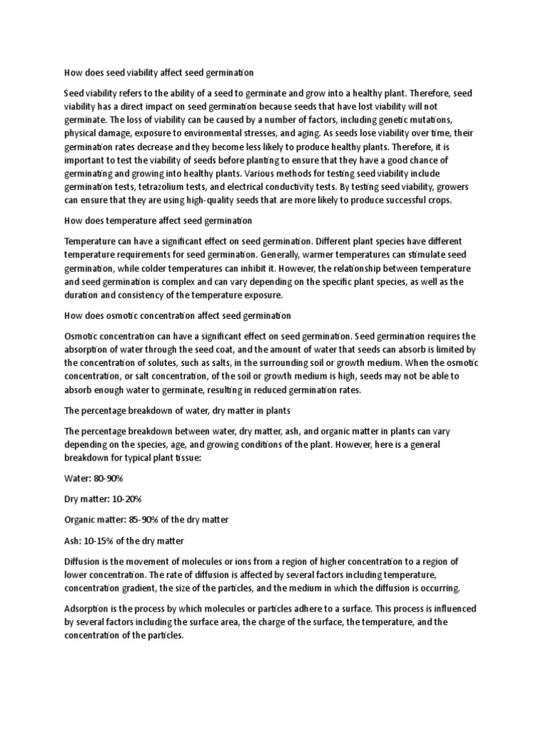 Seed Germination | PDF | Seed | Germination