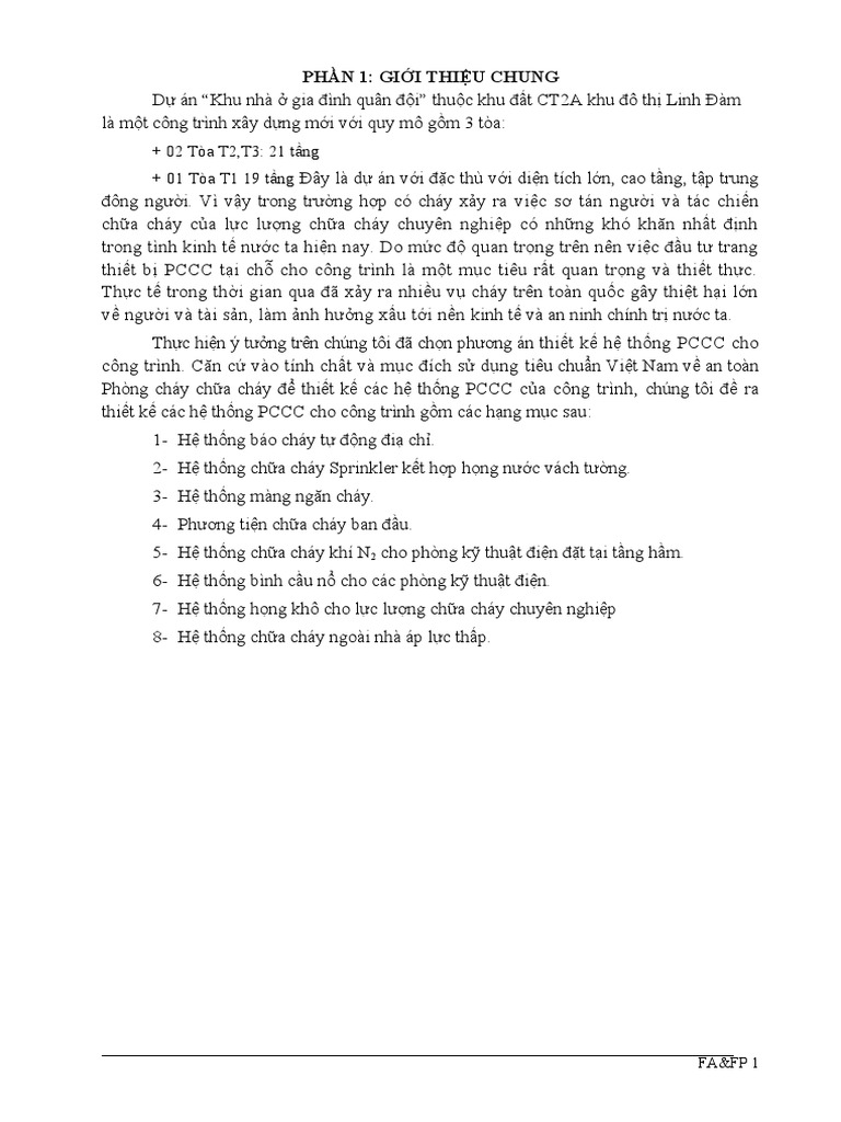 01.thuyet Minh PCCC Linh Dam | PDF