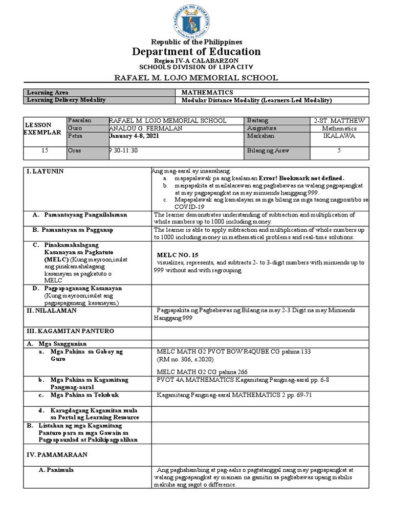 Le Math 2 Week 1 | PDF