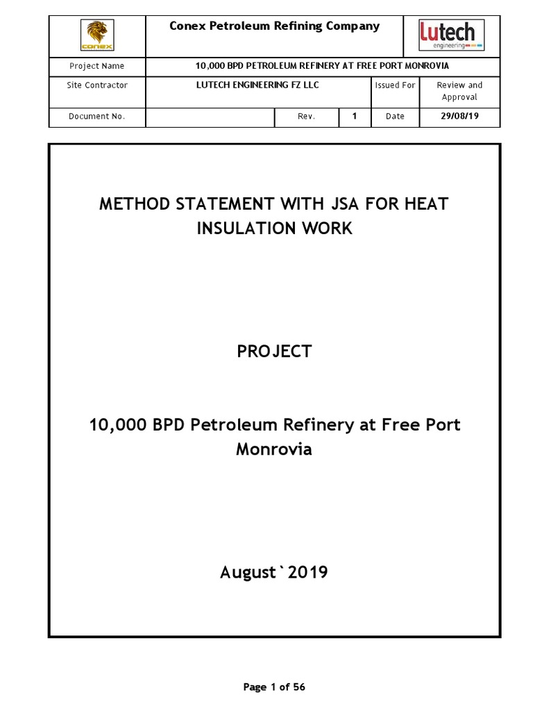 Heat Insulation Method for Refinery Pipes | PDF | Pipe (Fluid ...