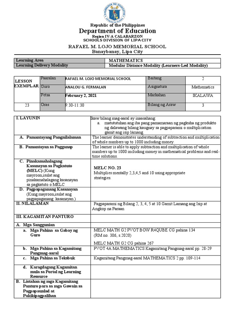 Le Math 2 Week 7-1 | PDF
