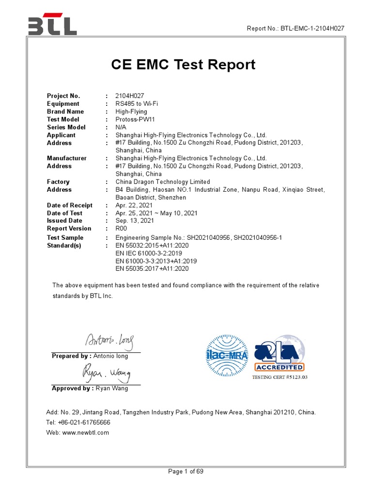 Btl-Emc-1-2104h027 R00 | PDF | Antenna (Radio) | Wi Fi