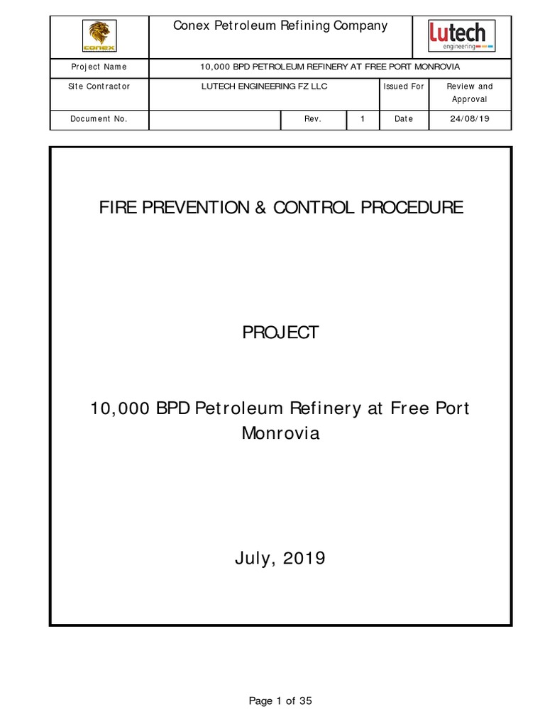 Fire Prevention & Control Procedure (Rev 1) (24-08-2019) | PDF | Oil ...