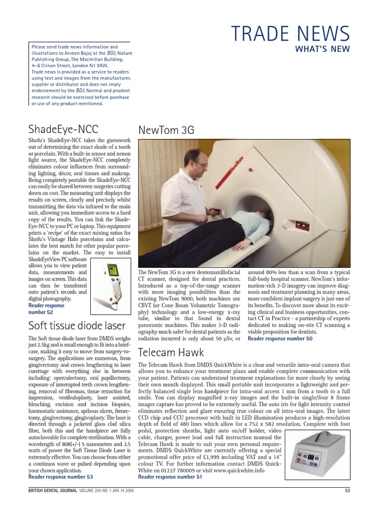 Trade News: Newtom 3G Shadeeye-Ncc | PDF | Dental Implant | Image Scanner