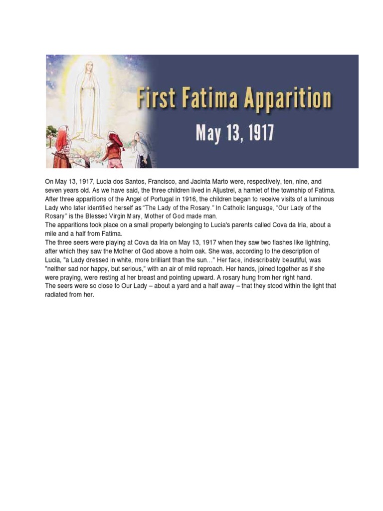 Fatima's Divine Apparitions | PDF | Our Lady Of Fátima | Mary, Mother ...