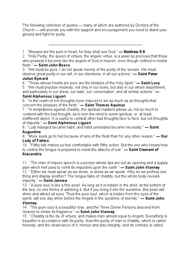 24 Quotes About Purity Pdf Virtue Augustine Of Hippo