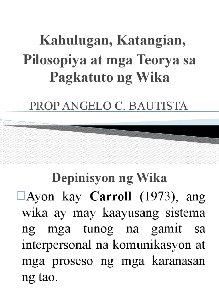 Kahulugan NG Wika | PDF