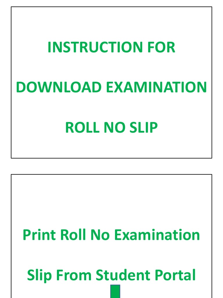 Instruction For Download Examination Roll No Slip | PDF