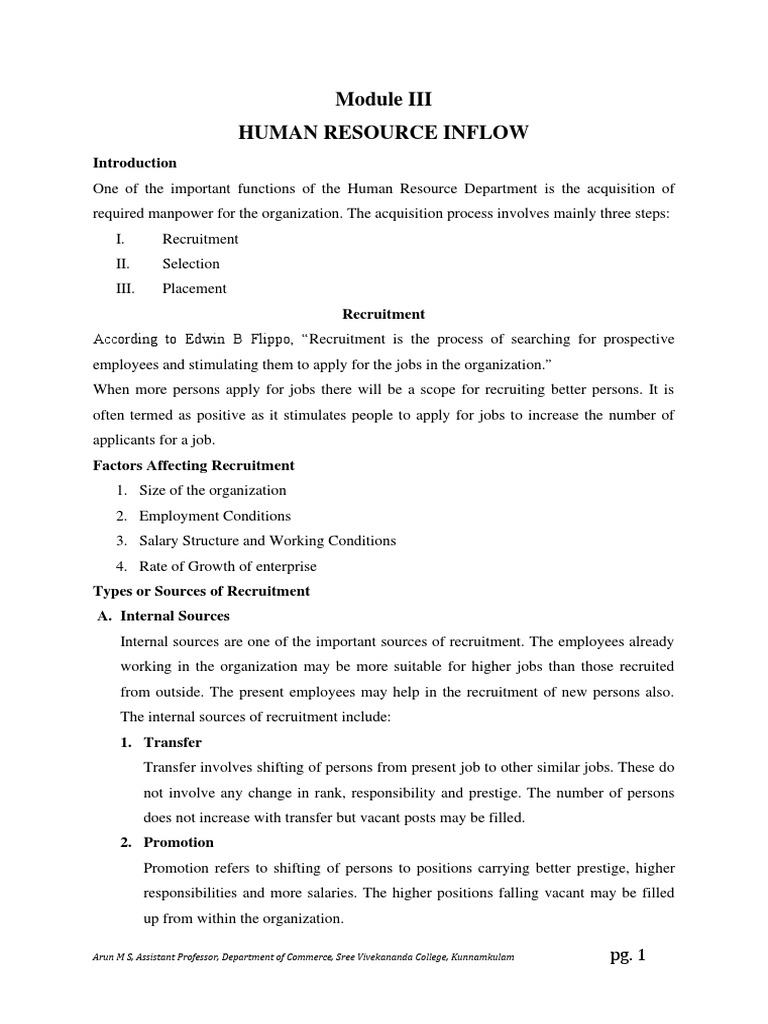 Module III | PDF | Recruitment | Employment