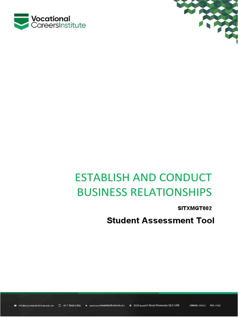 SITXMGT002 - VCI - (Student Name) - Assessment Tool Project | PDF ...