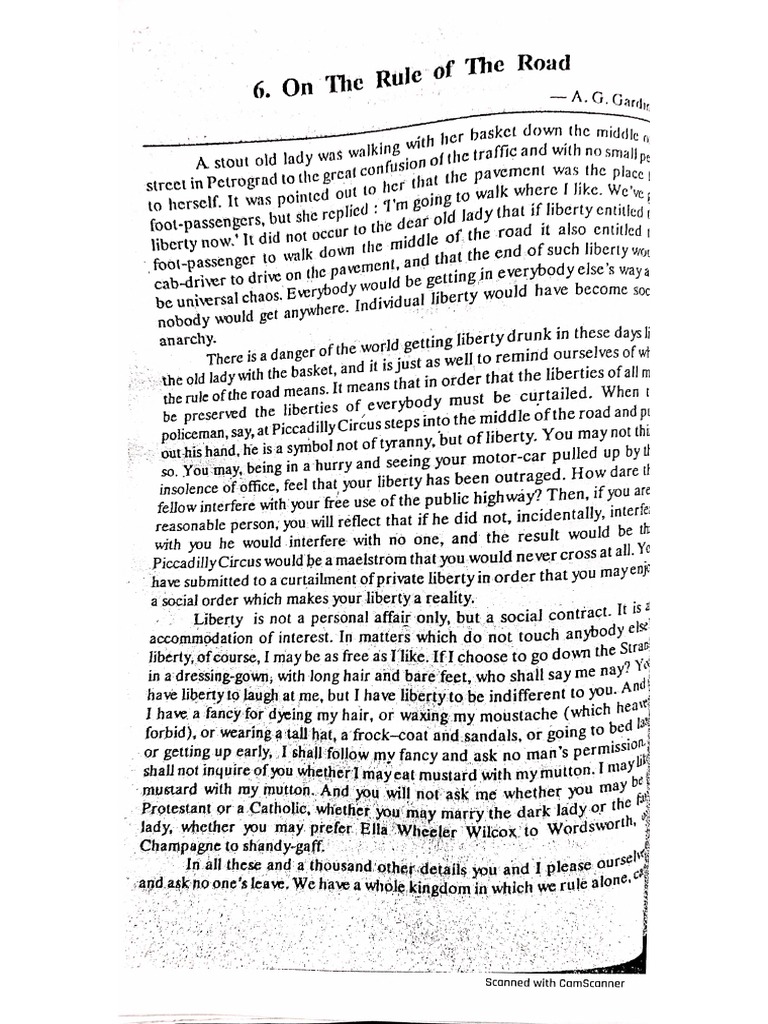 On The Rule of The Road | PDF