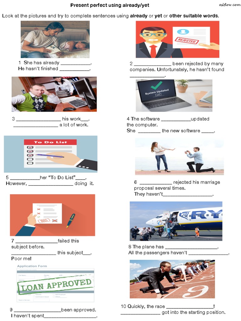 Present Perfect Using Already Yet 2021 | PDF | Career & Growth | Self ...