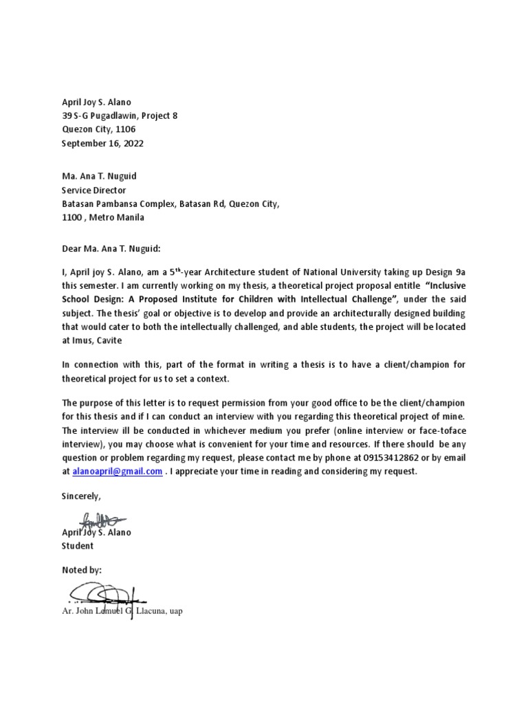 Signed Client Letter For DSWD | PDF