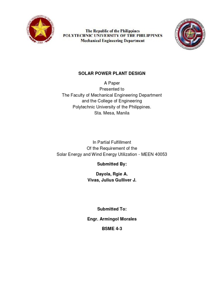 Hermosa Bataan Solar Power Plant Design | PDF | Solar Power | Renewable ...