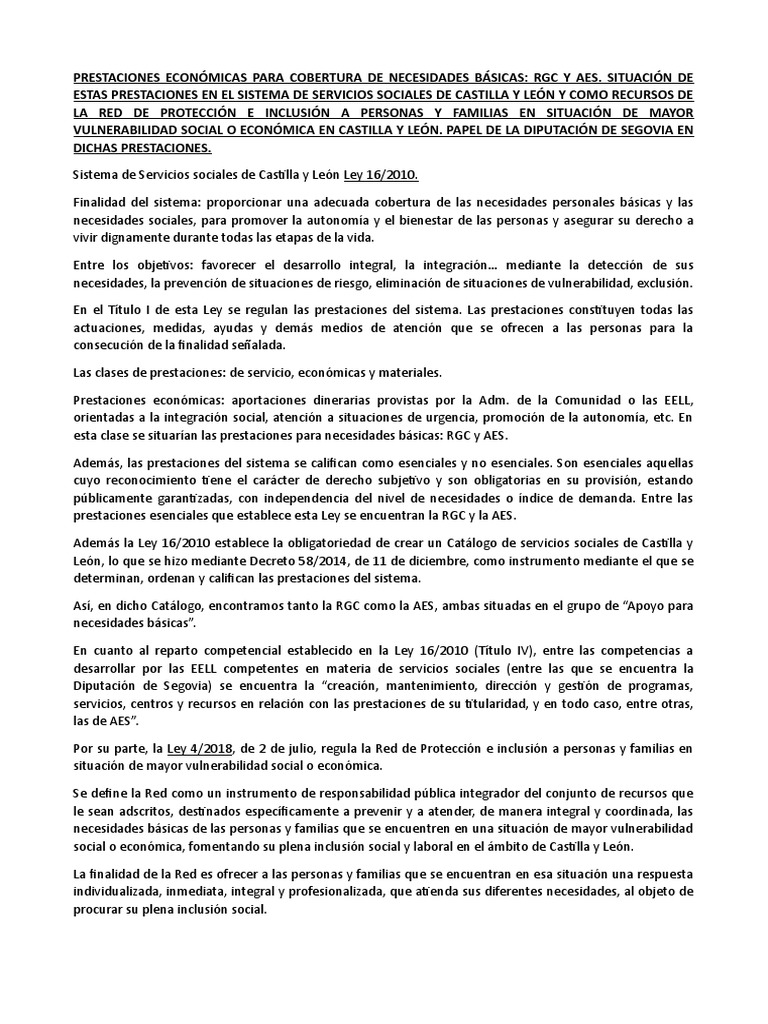 Tema 3 RGC y AES en Sistema Ss - Ss y Red de Protección | PDF | Trabajo Social | Inclusión ...