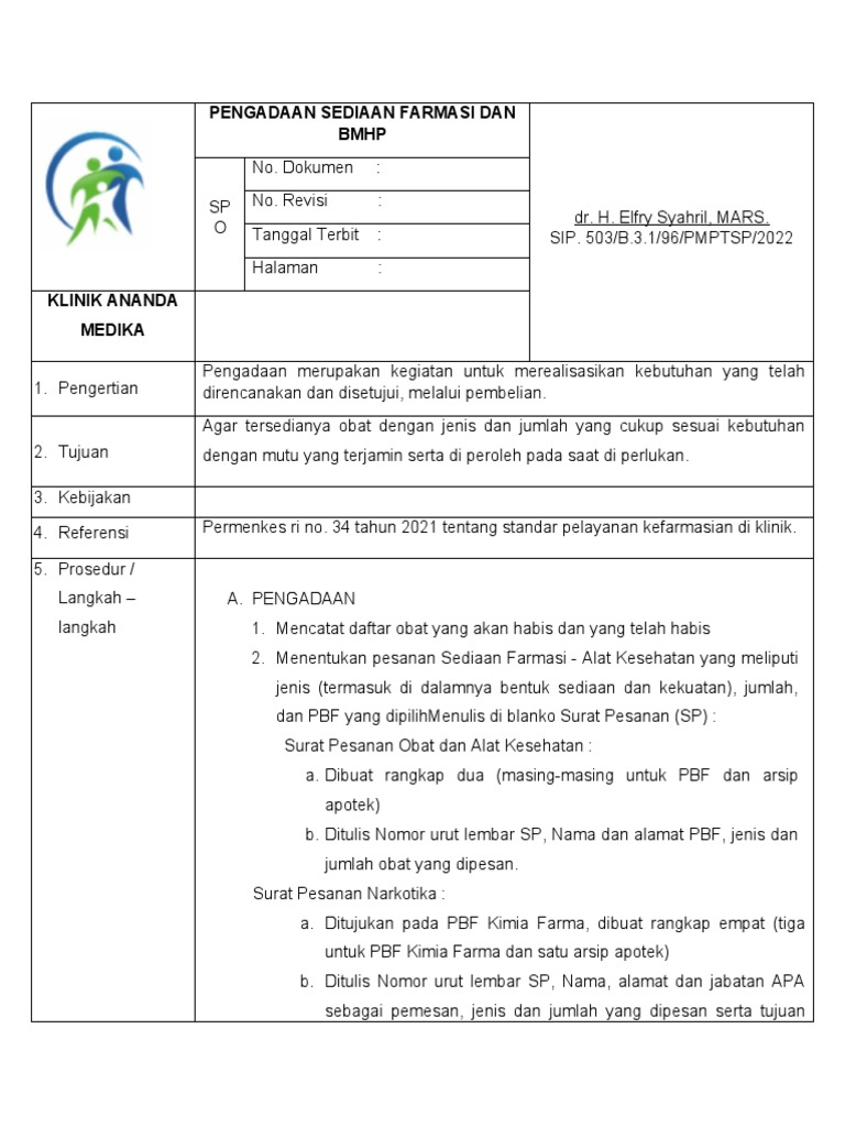 Sop Pengadaan Terbaru | PDF | Kesehatan Holistik