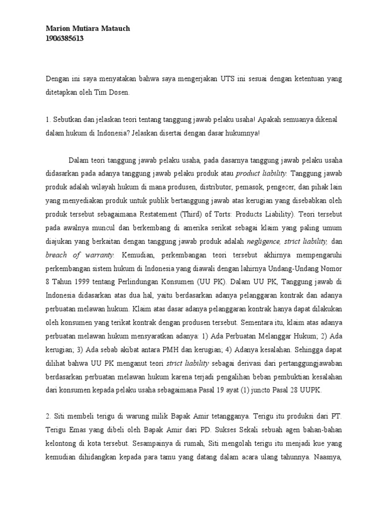 UTS - Marion Mutiara Matauch | PDF