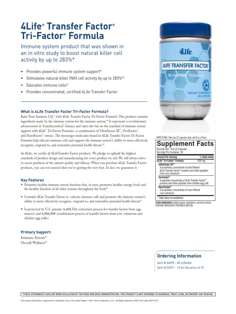 4life Transfer Factor Trifactor | PDF | Immune System | Interleukin 2